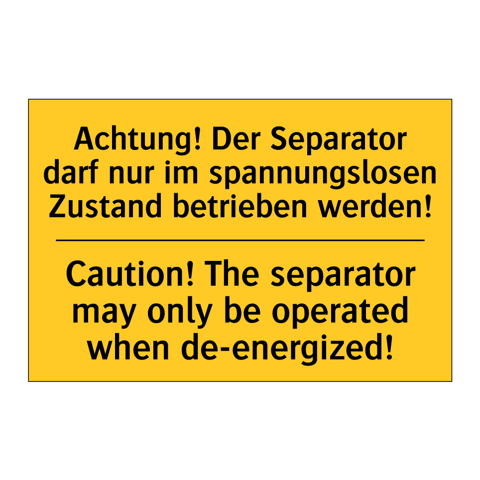 Kauf Achtung! Der Separator darf nur /.../ - Caution! The separator may ...