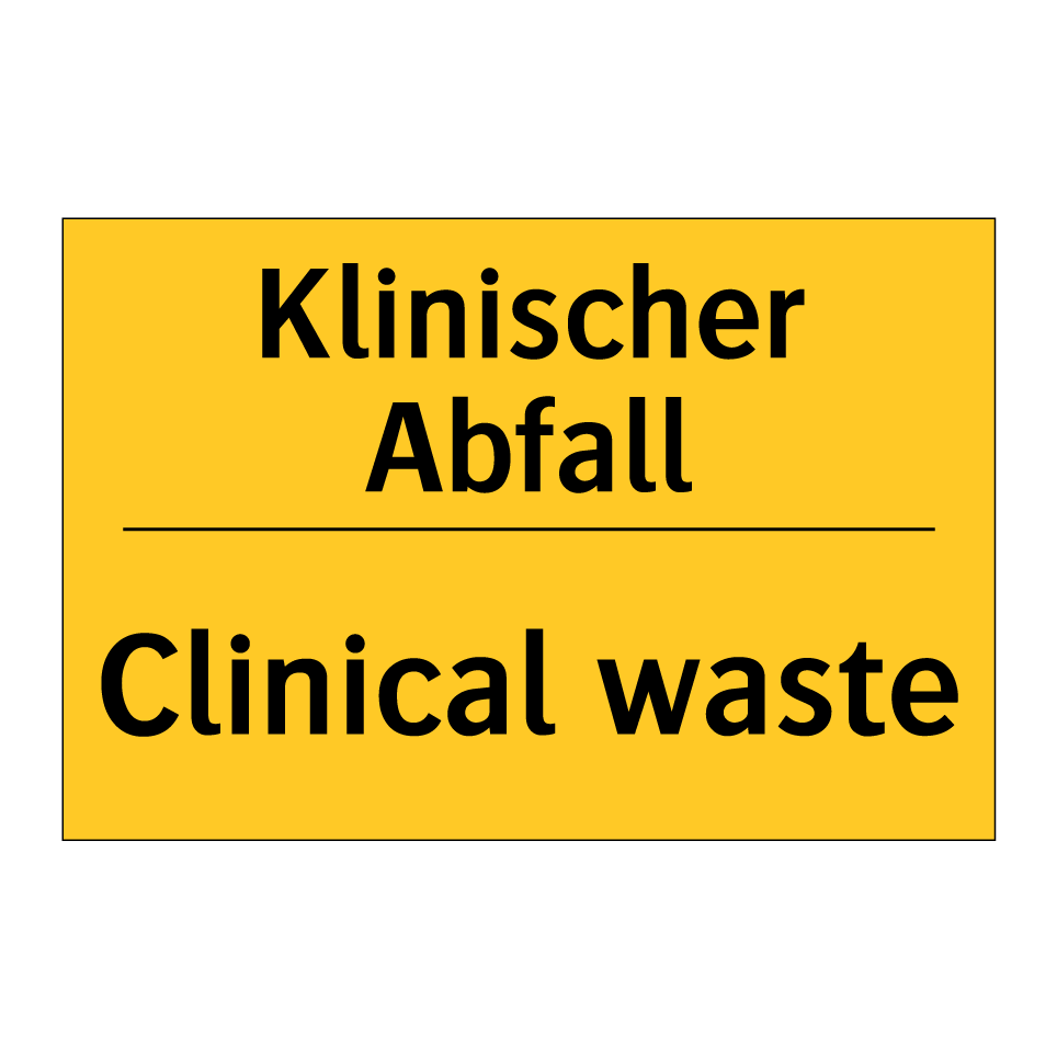 Kauf Klinischer Abfall - Clinical waste schild | SignOnline | DE-W3121