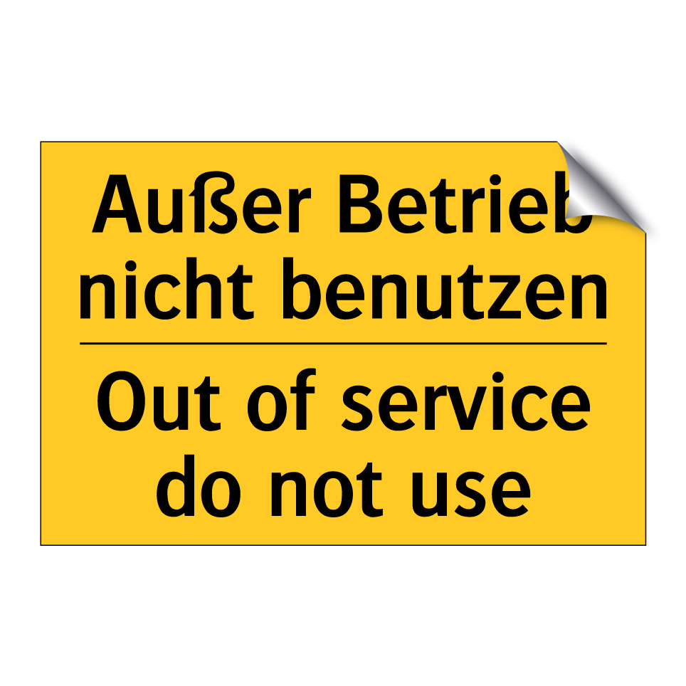 Kauf Außer Betrieb nicht benutzen - Out of service do not use schild ...