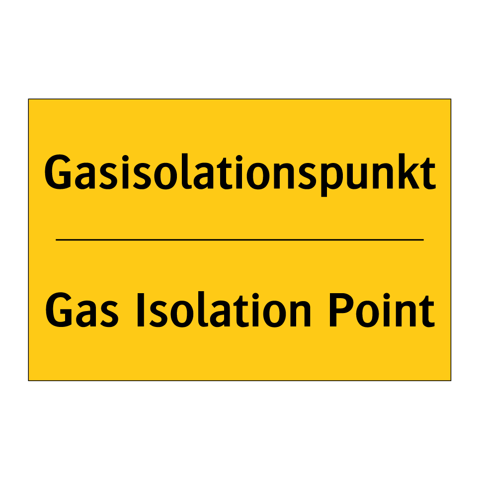 Kauf Gasisolationspunkt - Gas Isolation Point schild | SignOnline | DE ...