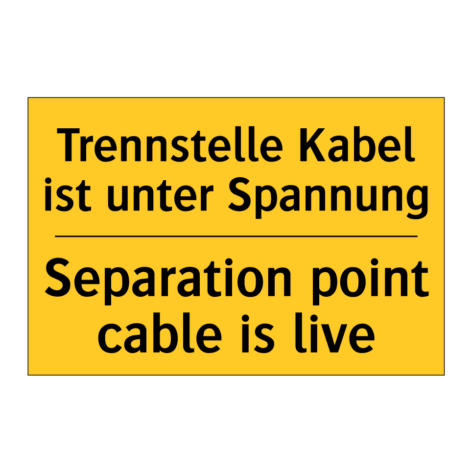 Kauf Trennstelle Kabel ist unter Spannung/.../ - Separation point cable ...