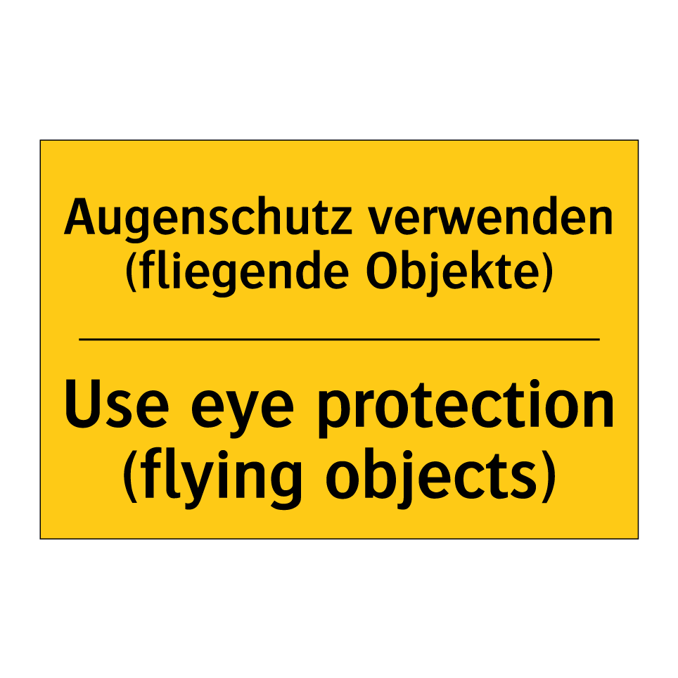 Kauf Augenschutz verwenden (fliegende /.../ - Use eye protection ...