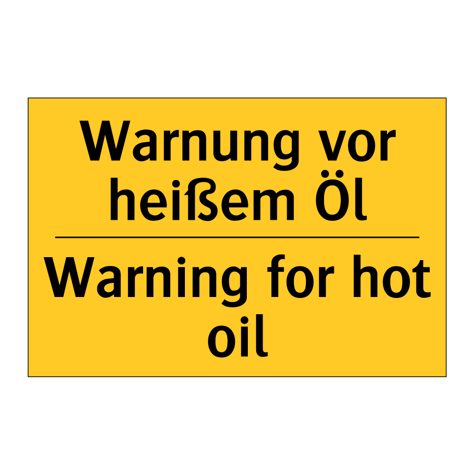 Kauf Warnung vor heißem Öl - Warning for hot oil schild | SignOnline ...