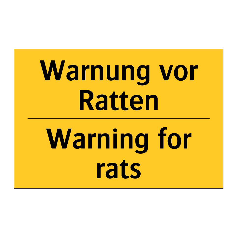 Kauf Warnung vor Ratten - Warning for rats schild | SignOnline | DE-W4096