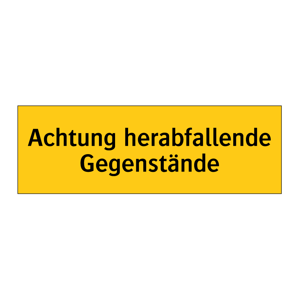 Kauf Achtung herabfallende Gegenstände schild | SignOnline | DE-W416
