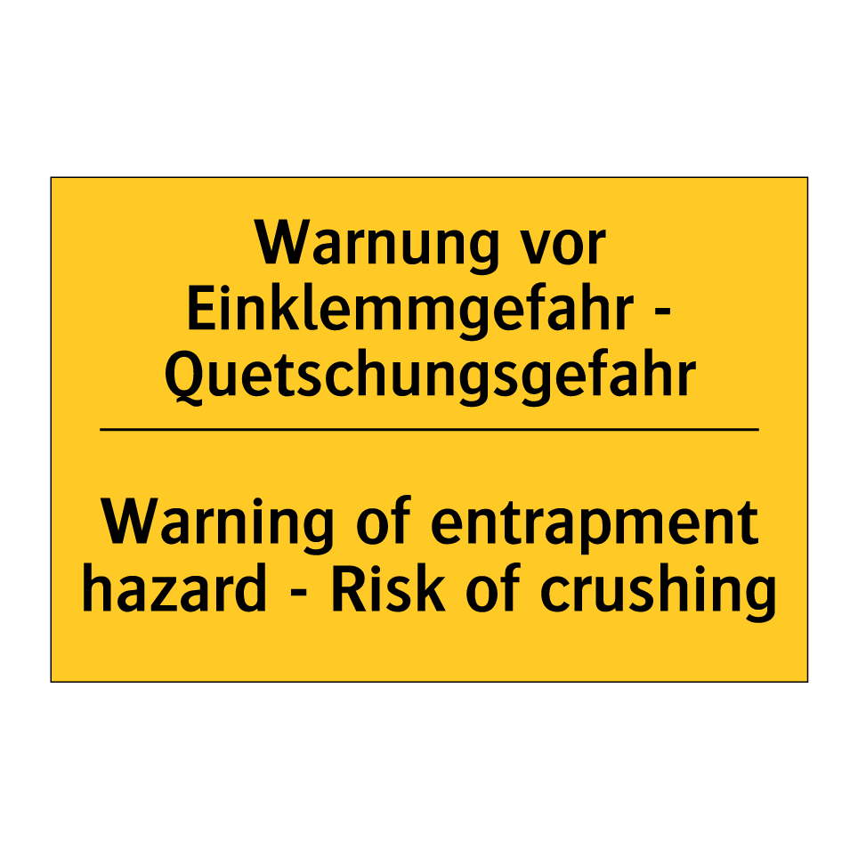 Kauf Warnung vor Einklemmgefahr - Quetschungsgefahr/.../ - Warning of ...