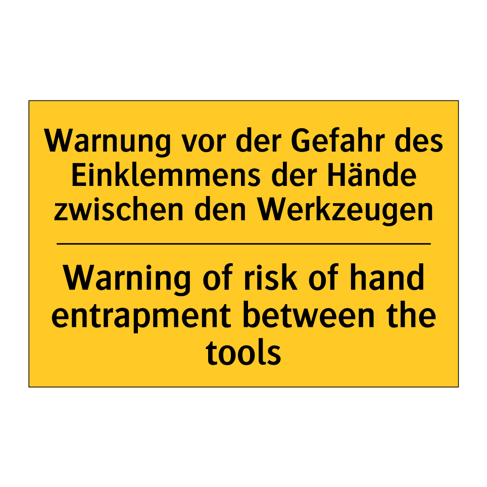 Kauf Warnung vor der Gefahr des Einklemmens /.../ - Warning of risk of ...