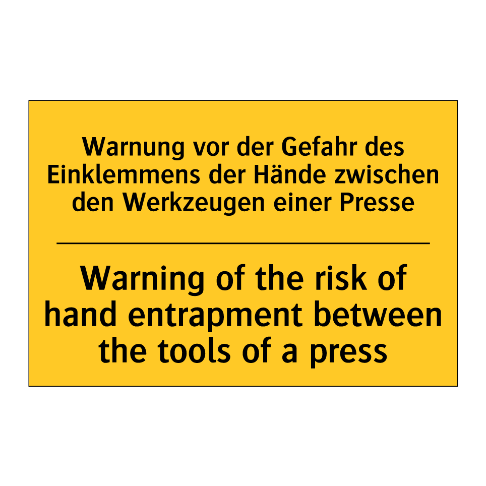 Kauf Warnung vor der Gefahr des Einklemmens /.../ - Warning of the risk ...