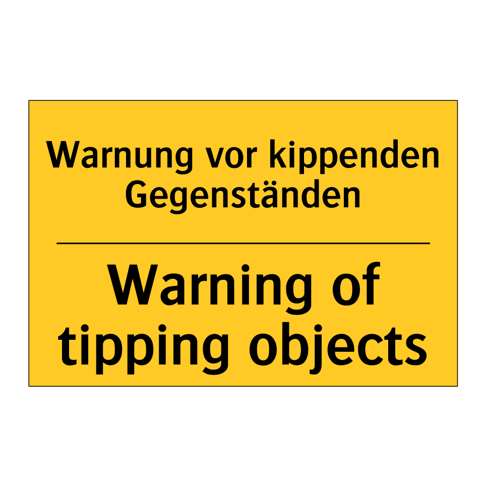 Kauf Warnung vor kippenden Gegenständen/.../ - Warning of tipping ...