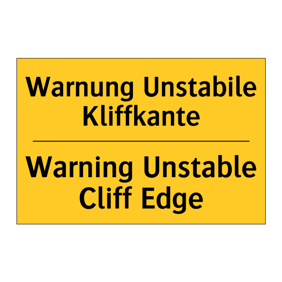 Kauf Warnung Unstabile Kliffkante - Warning Unstable Cliff Edge schild ...