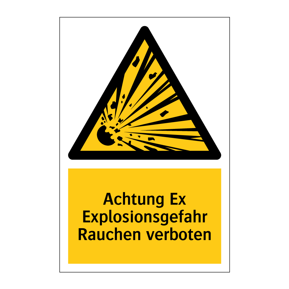 Kauf Achtung Ex Explosionsgefahr Rauchen verboten schild | SignOnline ...