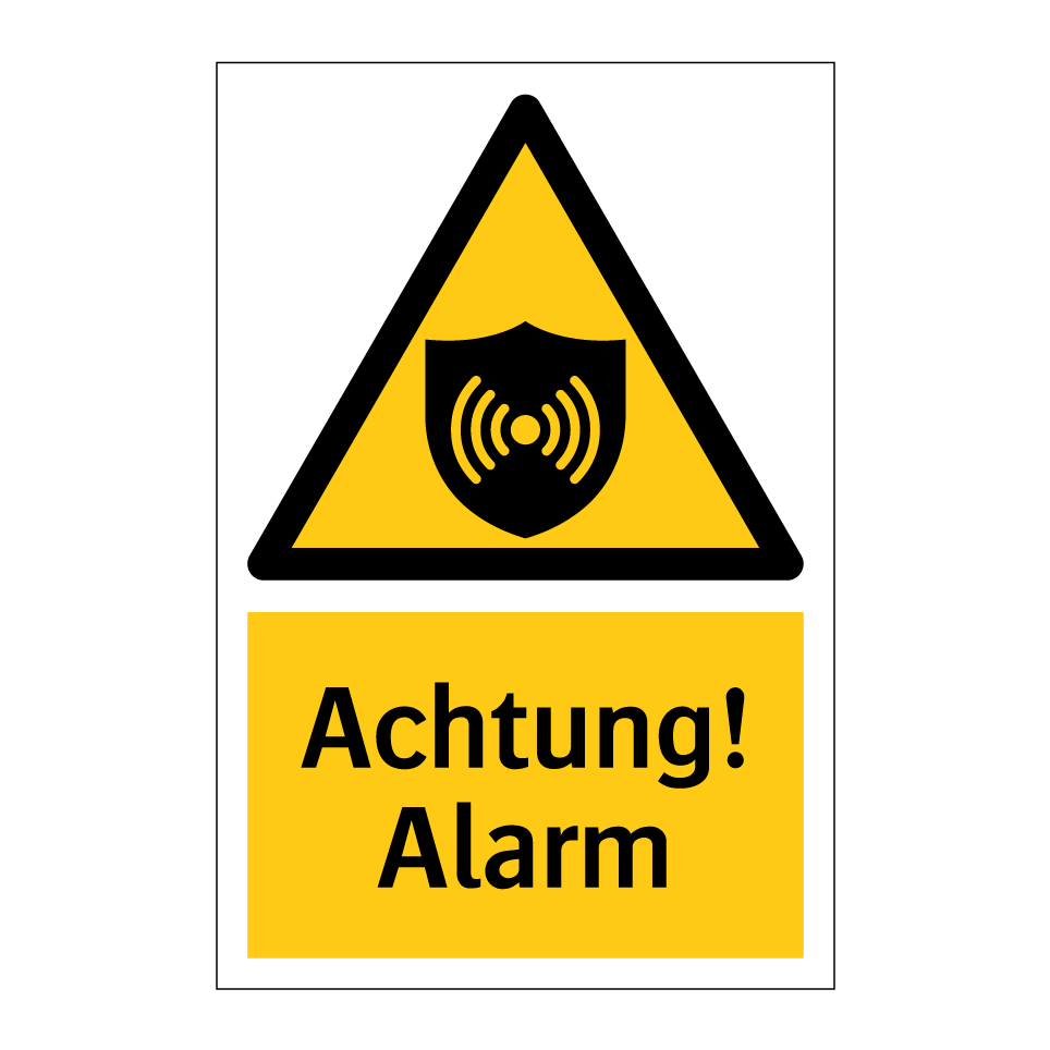 Kauf Achtung! Alarm schild | SignOnline | DE-W4589