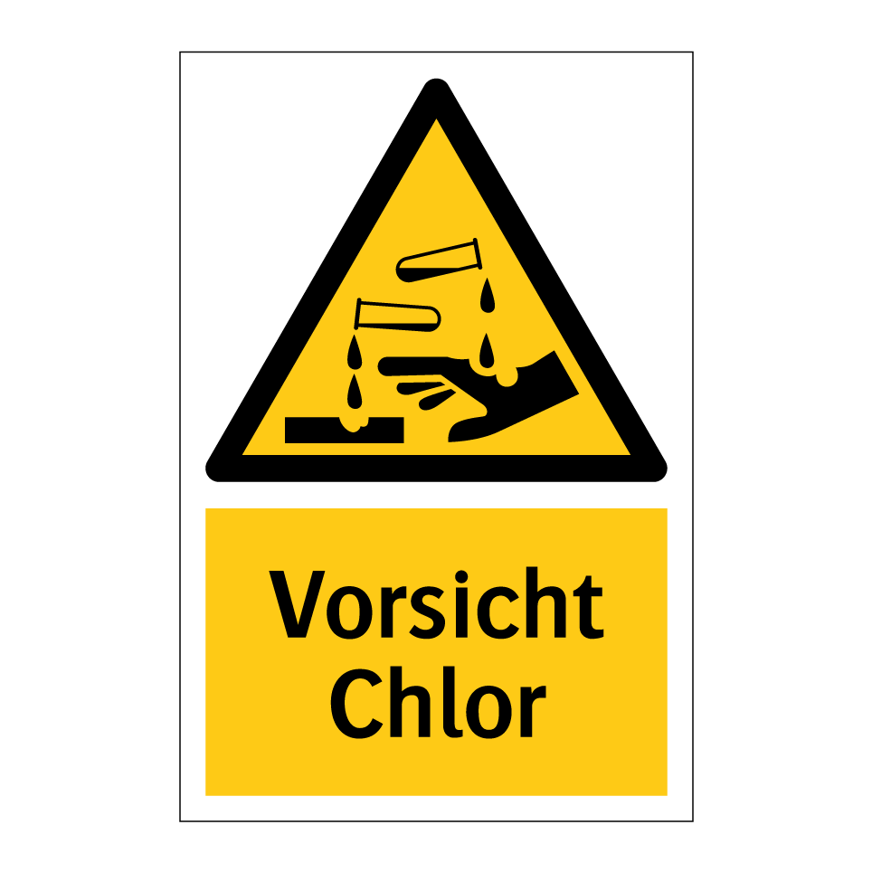 Kauf Vorsicht Chlor schild | SignOnline | DE-W4664