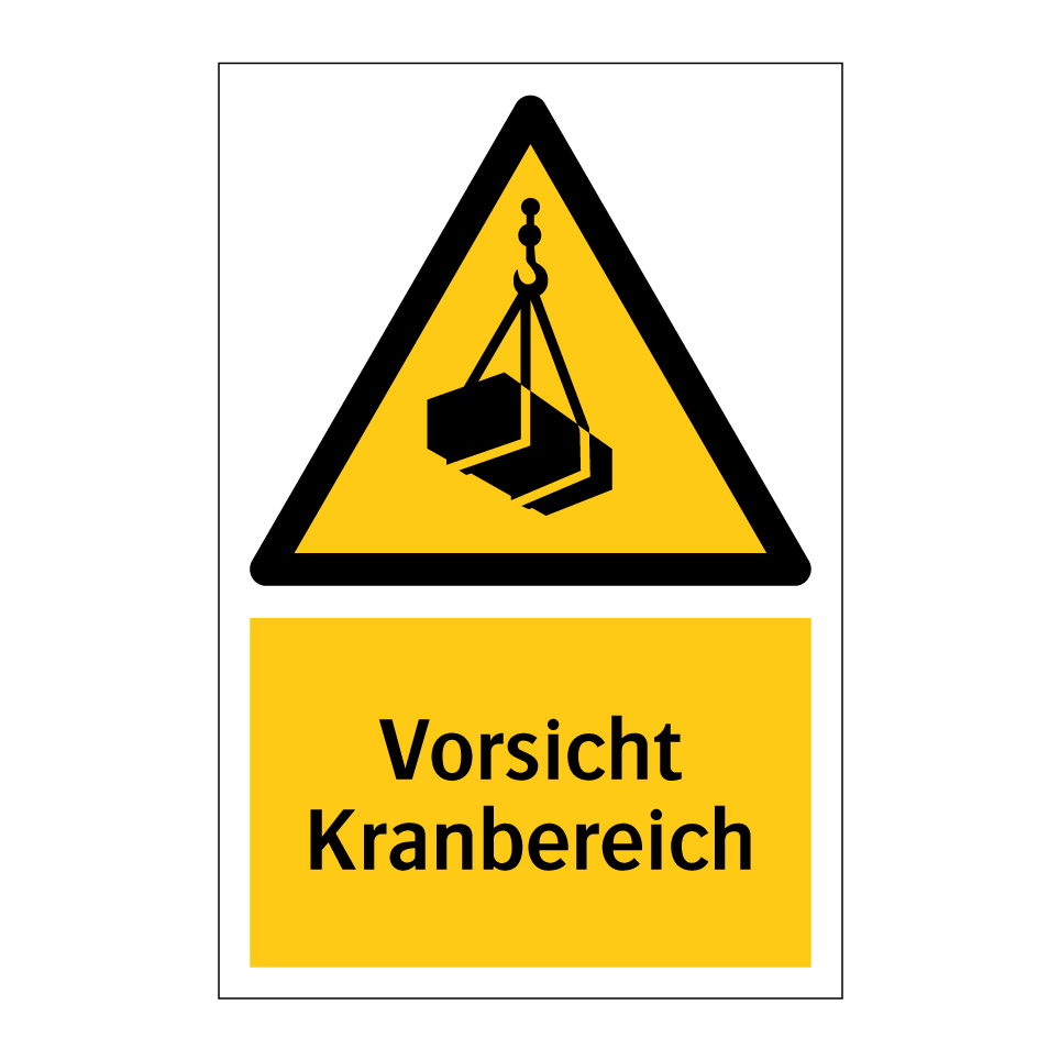 Kauf Vorsicht Kranbereich schild | SignOnline | DE-W4667