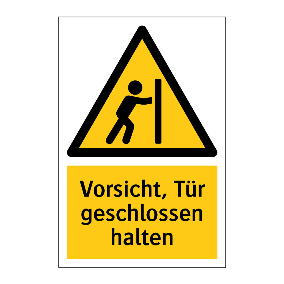 Kauf Vorsicht, Tür geschlossen halten schild | SignOnline | DE-W5007