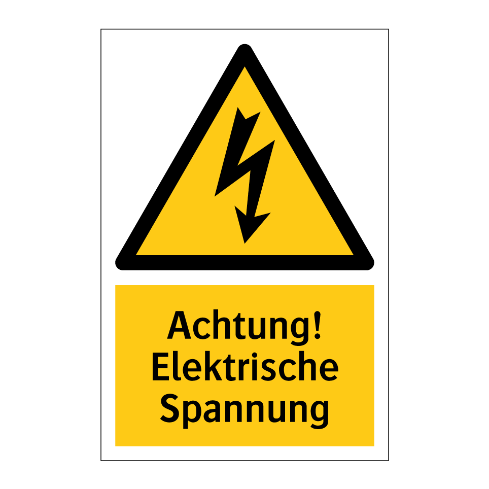 Kauf Achtung! Elektrische Spannung schild | SignOnline | DE-W5079