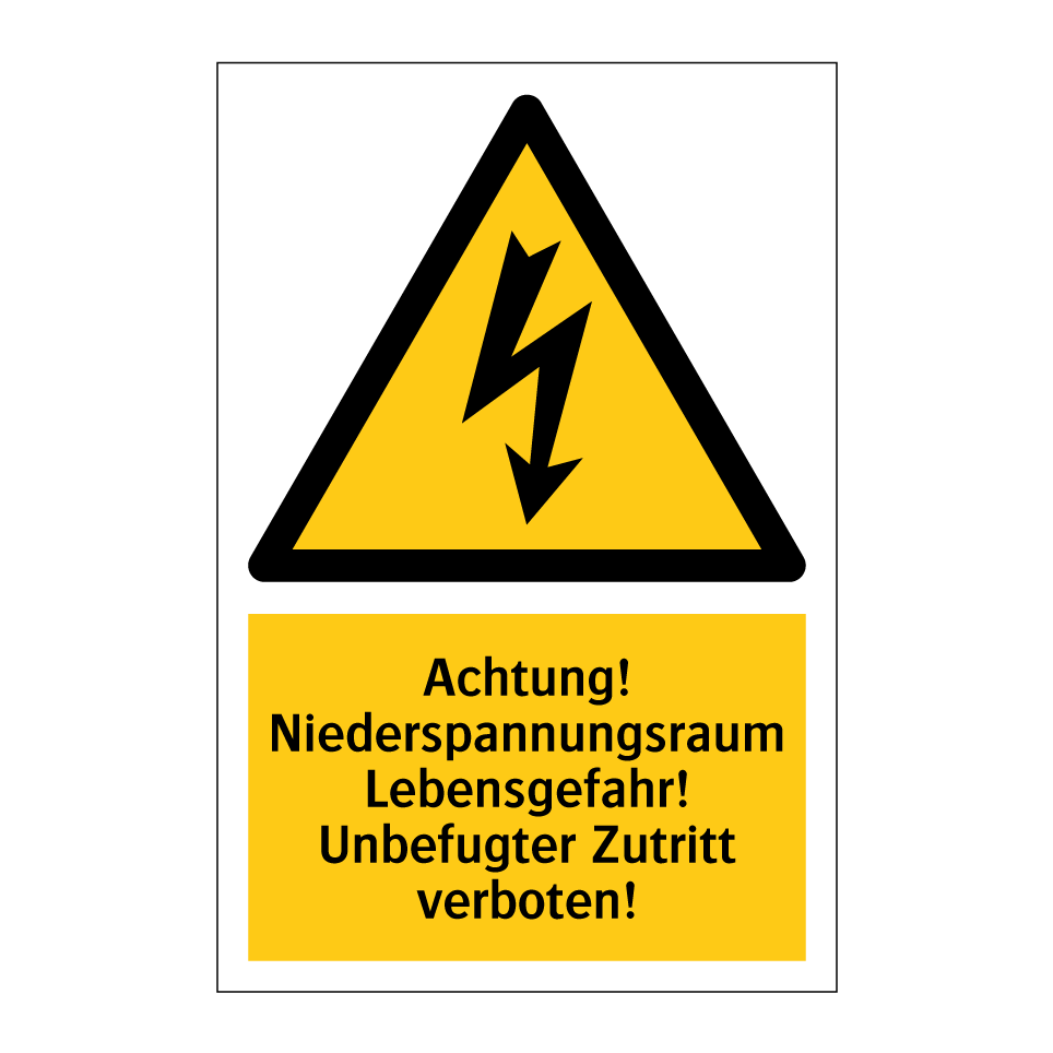 Kauf Achtung! Niederspannungsraum Lebensgefahr! Unbefugter Zutritt ...
