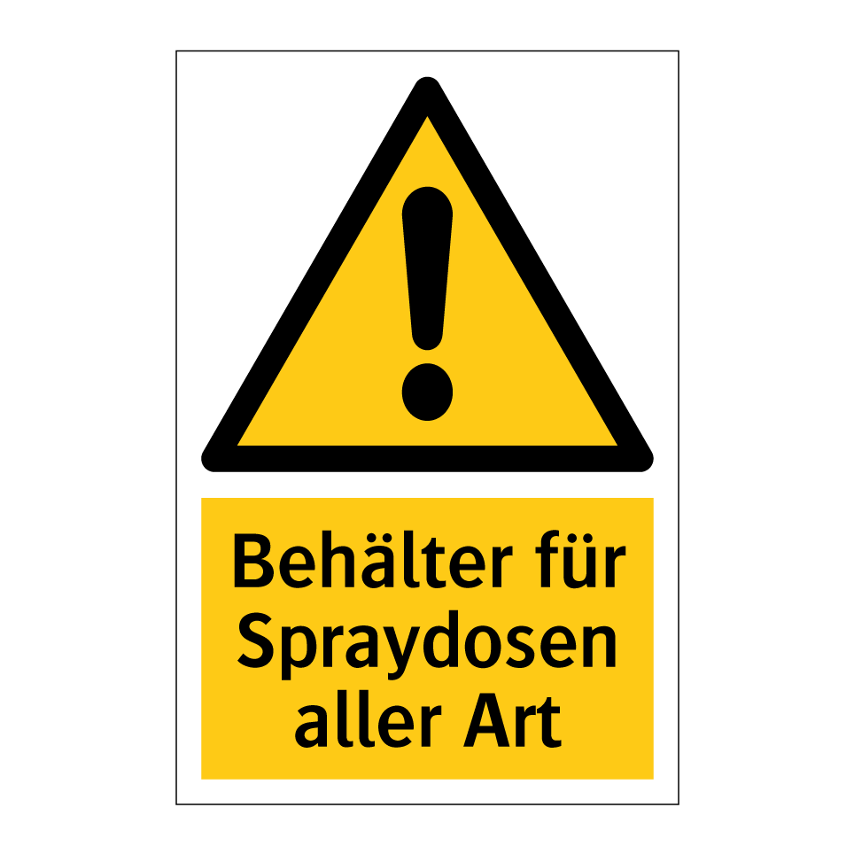 Kauf Behälter für Spraydosen aller Art schild | SignOnline | DE-W5348