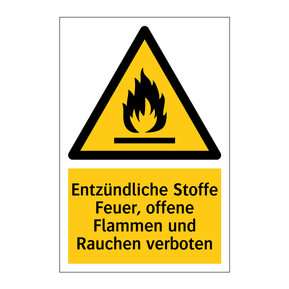 Kauf Entzündliche Stoffe Feuer, offene Flammen und Rauchen verboten ...