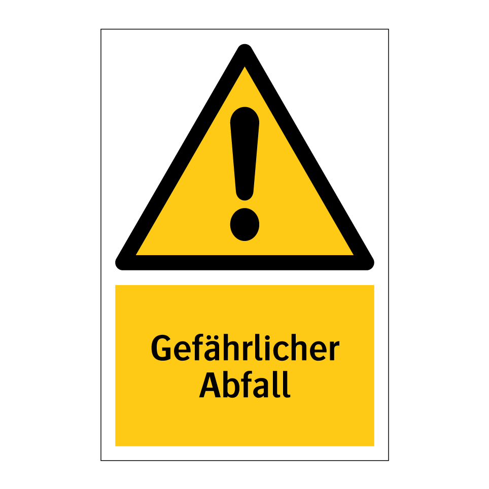 Kauf Gefährlicher Abfall schild | SignOnline | DE-W5718