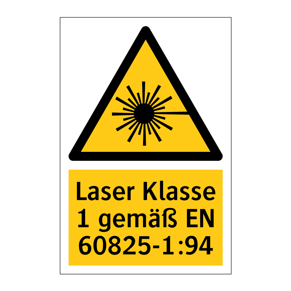Kauf Laser Klasse 1 gemäß EN 60825-1:94 schild | SignOnline | DE-W5803