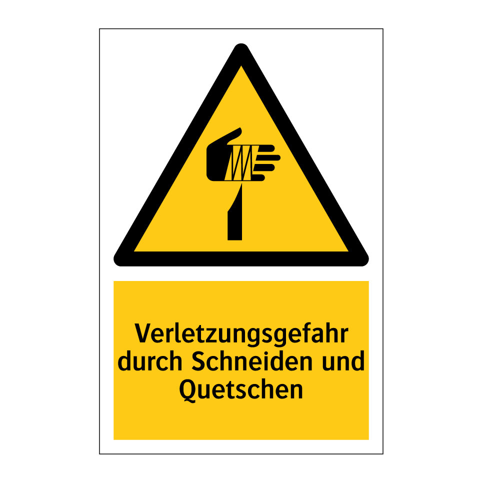 Kauf Verletzungsgefahr durch Schneiden und Quetschen schild ...