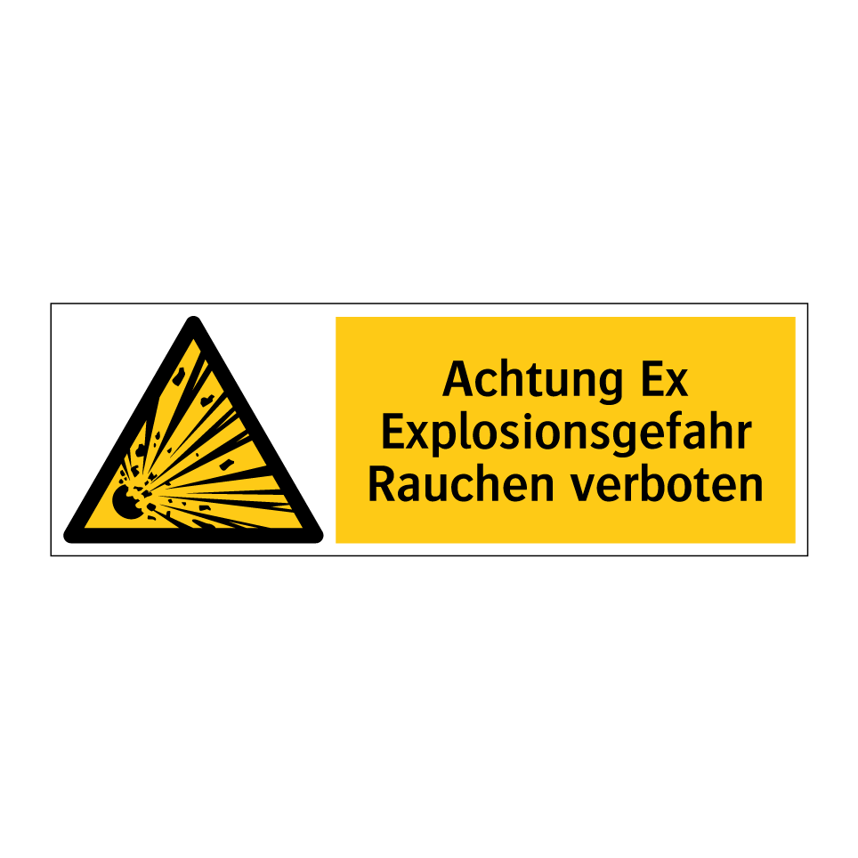 Kauf Achtung Ex Explosionsgefahr Rauchen verboten schild | SignOnline ...