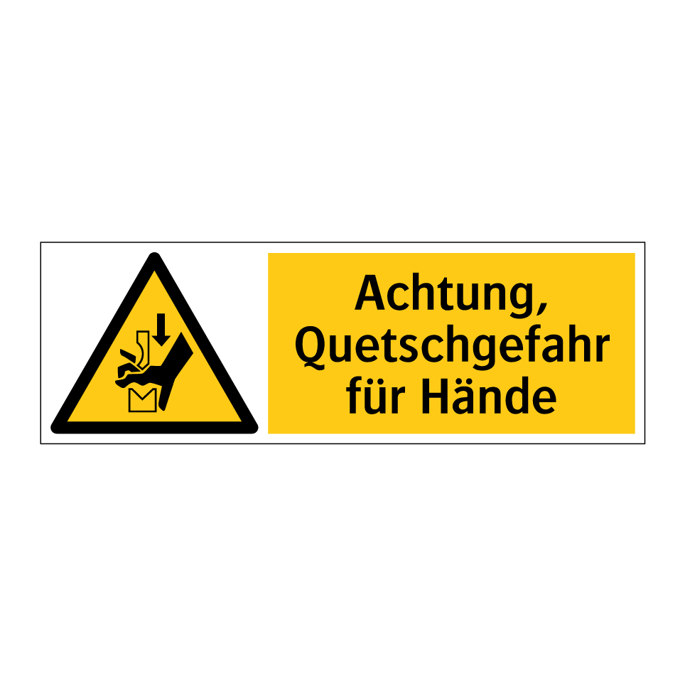 Kauf Achtung, Quetschgefahr für Hände schild | SignOnline | DE-W6893