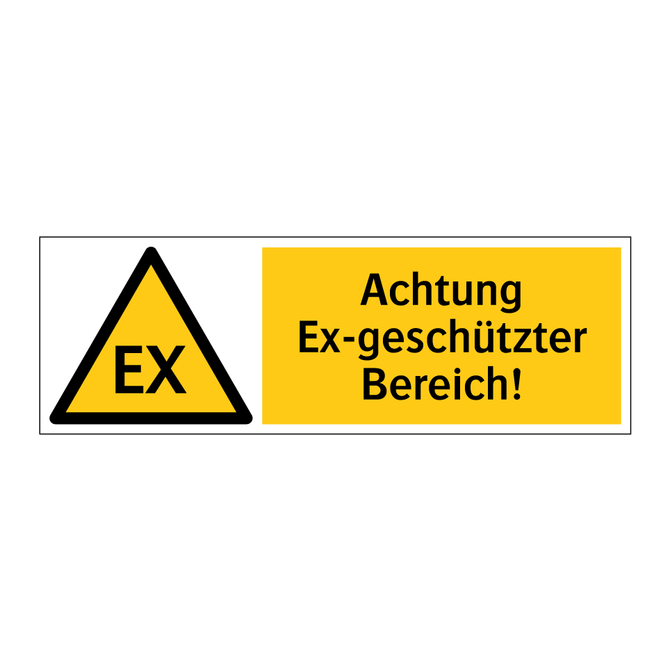 Kauf Achtung Ex-geschützter Bereich! schild | SignOnline | DE-W7040