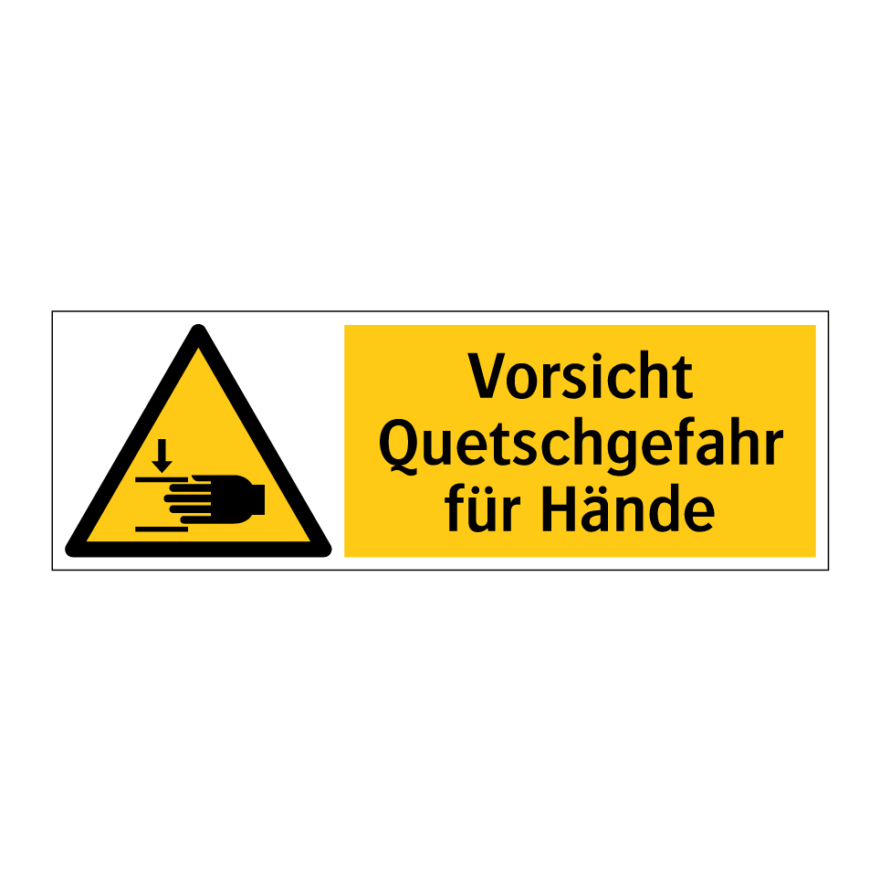Kauf Vorsicht Quetschgefahr für Hände schild | SignOnline | DE-W7117