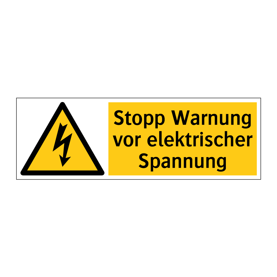 Kauf Stopp Warnung vor elektrischer Spannung schild | SignOnline | DE-W8304